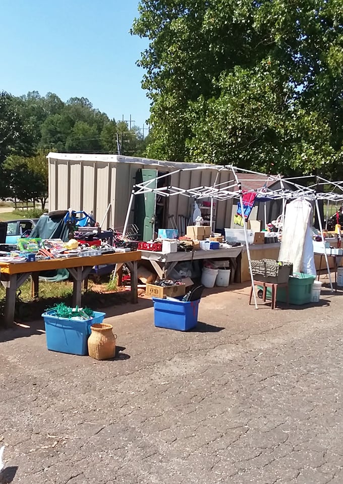 Yard sale meets professional operation. The beautiful chaos of merchandise waiting for its second chance at usefulness.