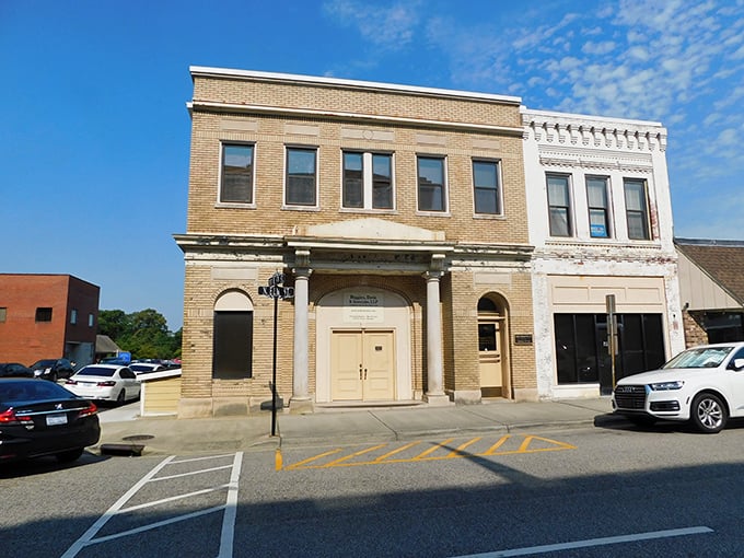 Lumberton's modest brick building reminds us that sometimes the simplest places offer the richest retirement. Small footprint, big savings!