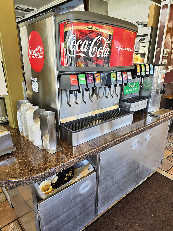 The soda fountain – that nostalgic hub where free refills and the perfect ice-to-soda ratio still matter in an increasingly complicated world.