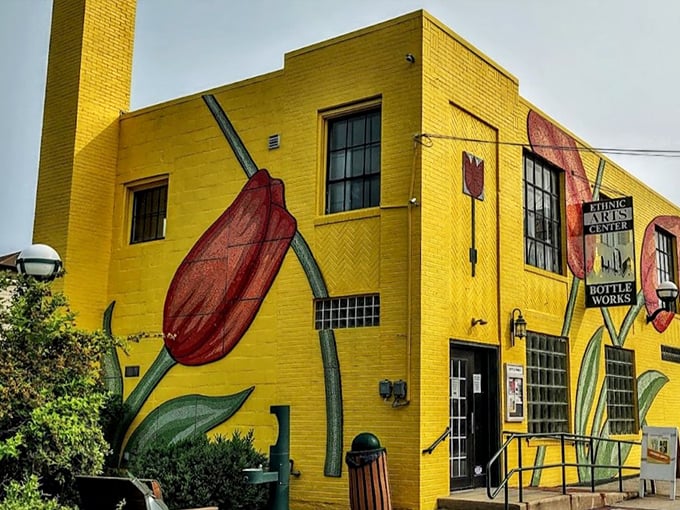 The Bottle Works Ethnic Arts Center blooms with vibrant murals that celebrate Johnstown's cultural tapestry—proving retirement here is anything but beige.