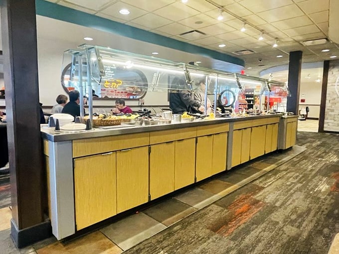 The breakfast buffet in all its glory—where morning dreams come true and diet plans go to die, gloriously and without regret.