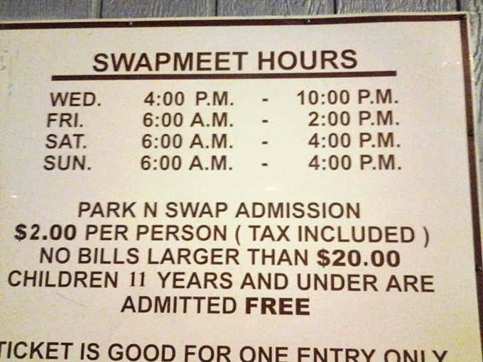 The sacred schedule—memorize these hours or risk missing out! Wednesday nights and weekend mornings are prime hunting times for serious bargain seekers.
