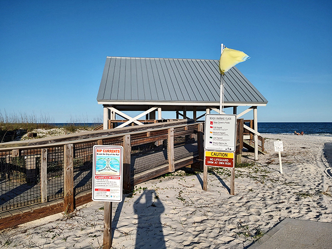 Beach access with rules—because even paradise needs a few guidelines to keep it heavenly for everyone.