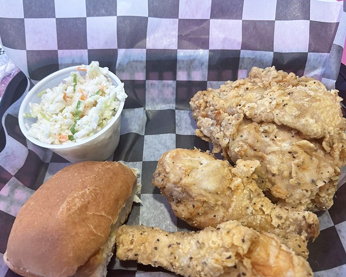 Fried chicken that would make your grandmother both jealous and proud. Crispy, seasoned perfection that proves simple food done right is unbeatable.