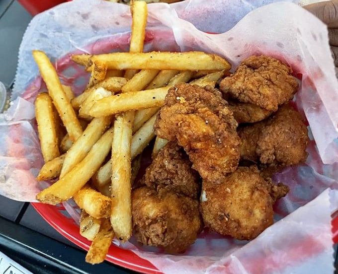 Chicken nuggets and fries—childhood favorites all grown up and ready to remind you why some classics never need reinvention.