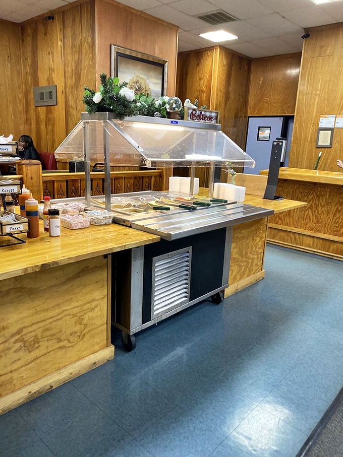 The toppings bar stands ready for action. Like a salad bar, but with actual purpose and joy.