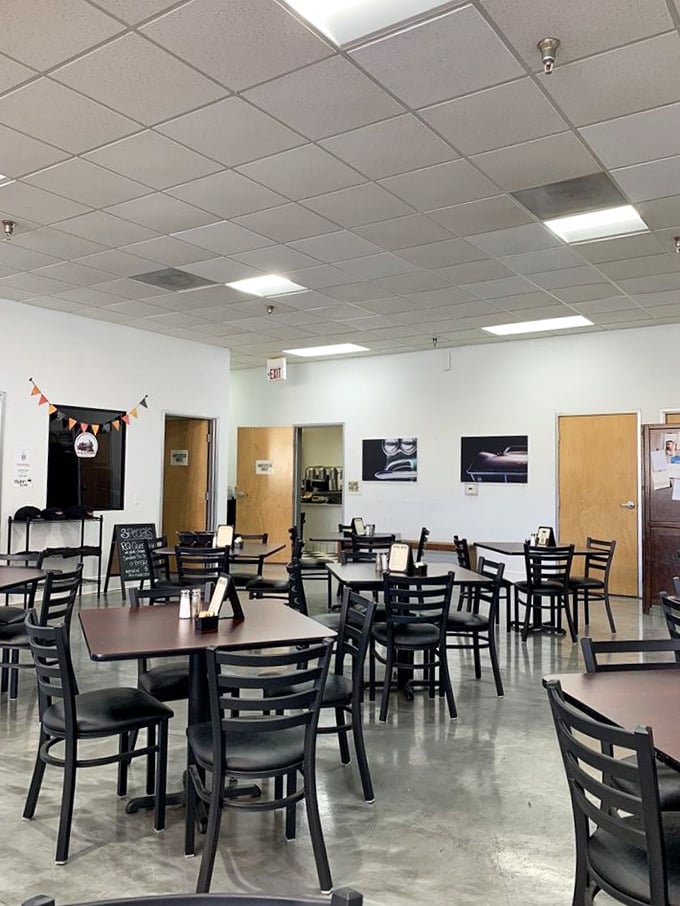 Clean, simple dining space that puts the focus where it belongs—on the incredible food that will soon grace these tables.