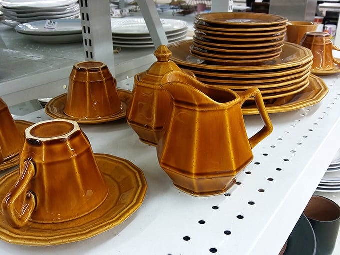 This amber dishware set isn't just vintage – it's practically begging to host your next 1970s-themed dinner party complete with fondue.