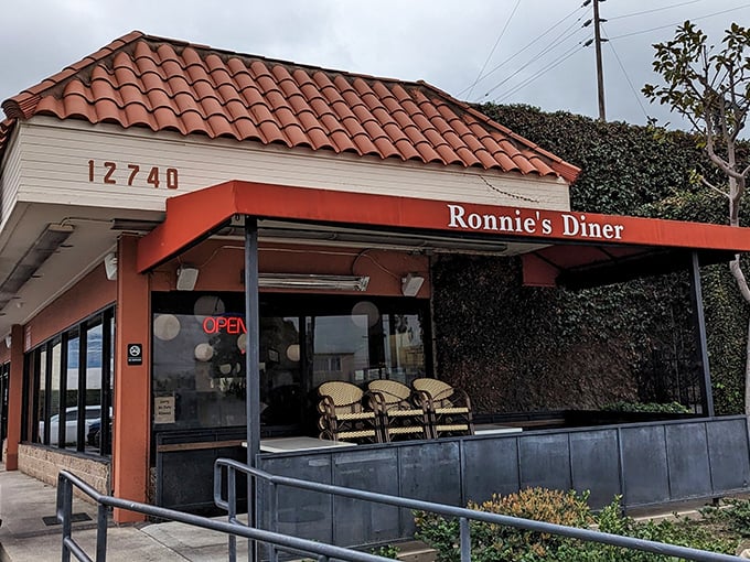 Address proudly displayed above the entrance, like coordinates to a breakfast treasure that's hiding in plain sight.