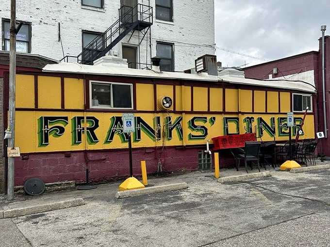 Another view reveals Frank's true form—an authentic railroad dining car that found its forever home serving hungry Wisconsinites.