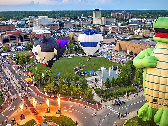 Muncie's hot air balloon festival transforms the downtown skyline into a floating art gallery. Those aren't just balloons—they're conversation pieces with propane.
