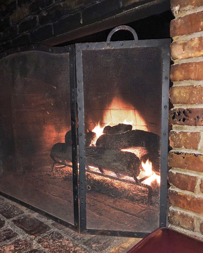 The fireplace that answers the eternal question: "What's better than prime rib?" Prime rib enjoyed beside a crackling fire.