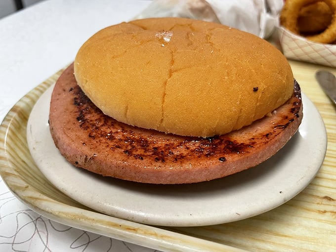 The fried bologna sandwich—childhood nostalgia upgraded for adult appetites. It's what your lunchbox sandwich dreamed of becoming when it grew up.