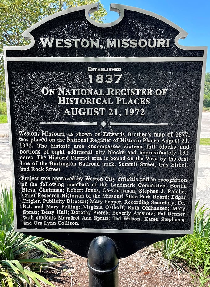 Established 1837 and still charming visitors nearly two centuries later. This historical marker tells the official story, but Weston's real history lives in its preserved buildings and community spirit.