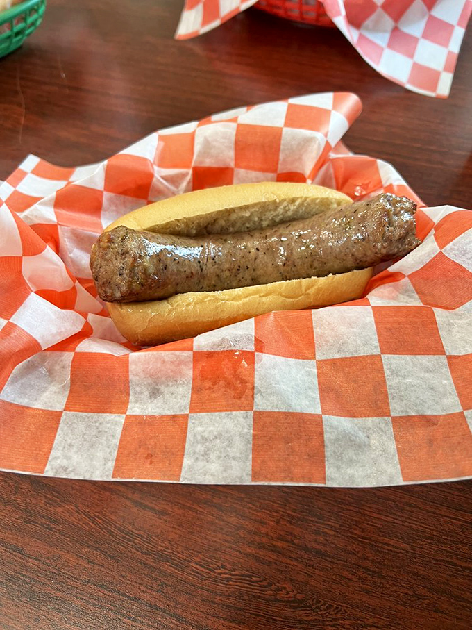 The Italian sausage – simple, unadorned, and perfect. Sometimes the classics need no embellishment to achieve greatness.