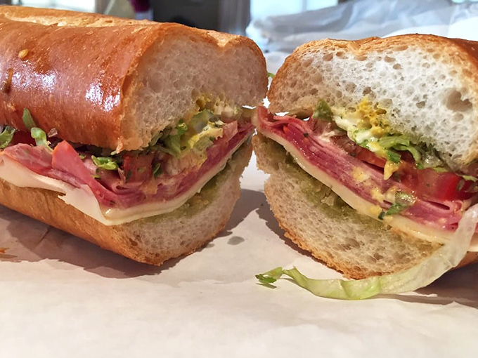 The Italian sub—a perfectly balanced ecosystem of meats, cheeses, and vegetables that makes other sandwiches question their life choices.