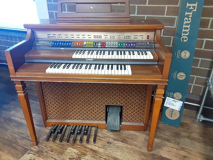 Not just any organ, but a Lowrey electronic masterpiece waiting for its second act. Someone's abandoned music lessons could become your living room centerpiece.