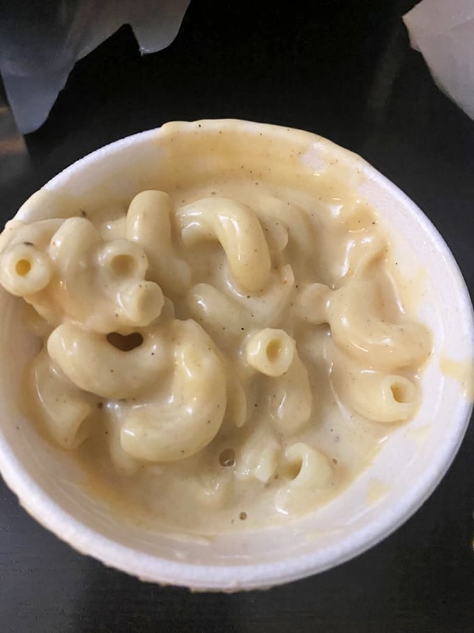 Mac & cheese so creamy it should require a warning label. This isn't the boxed stuff from your college days—this is grown-up comfort.