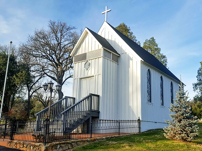 Even the historic churches speak to simpler times – white clapboard simplicity against the backdrop of California blue skies.