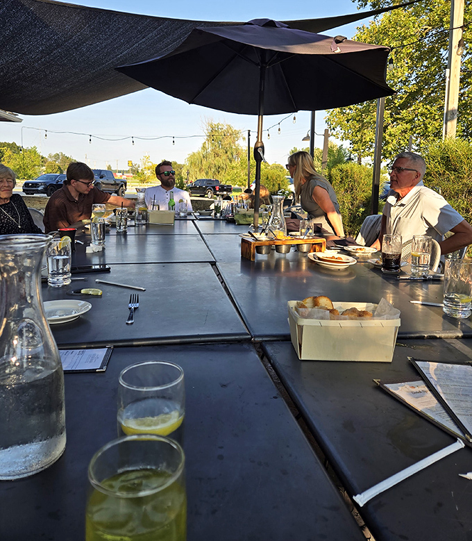 Outdoor dining where the Ohio summer becomes part of the experience—fresh air makes everything taste better, science confirms.