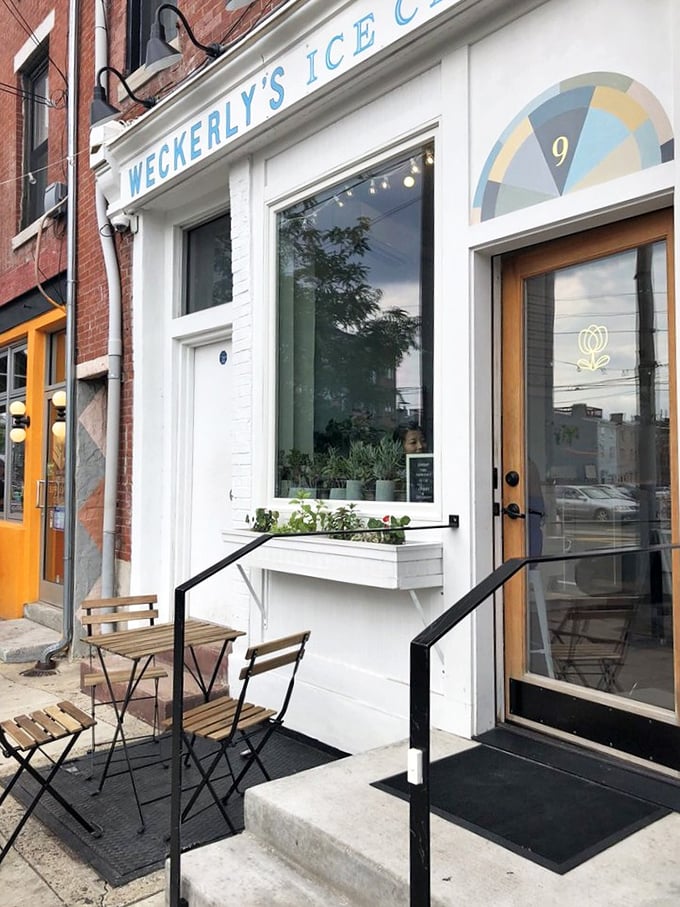 Fishtown's temple of frozen delight. Those sidewalk seats aren't just furniture—they're front-row tickets to Philadelphia's sweetest show.