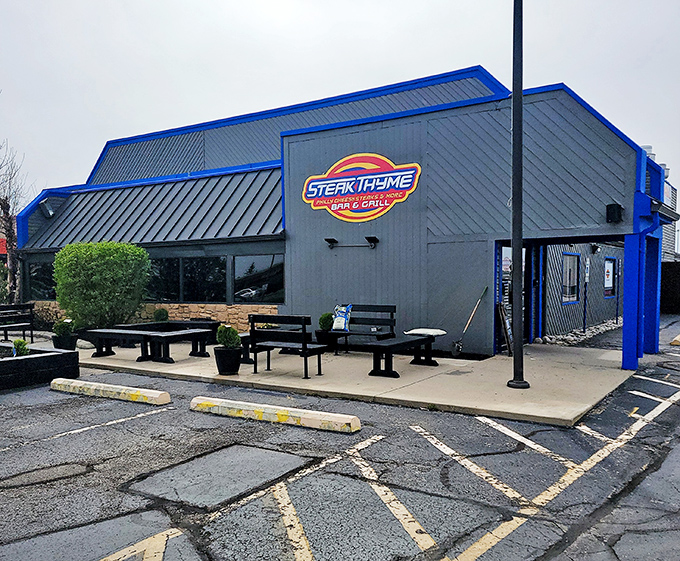 Outdoor seating where fresh air enhances already perfect flavors under Ohio's beautiful changing skies.