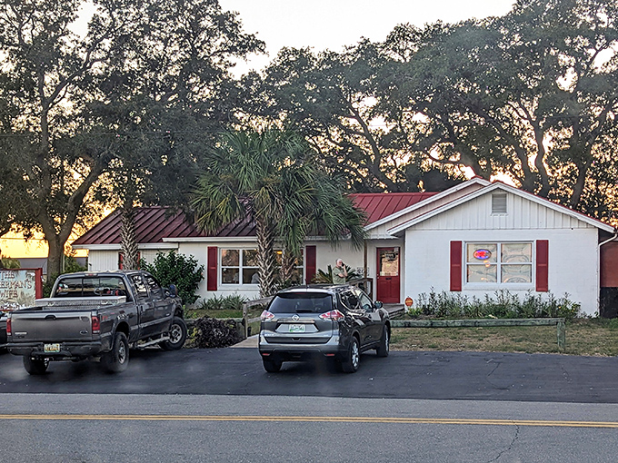 As the sun sets behind the palms, cars fill the lot—locals and travelers alike drawn by reputation rather than flashy advertising or gimmicks.
