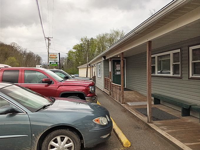 The parking lot tells the real story—full of vehicles from near and far, all piloted by people who understand the value of honest cooking.