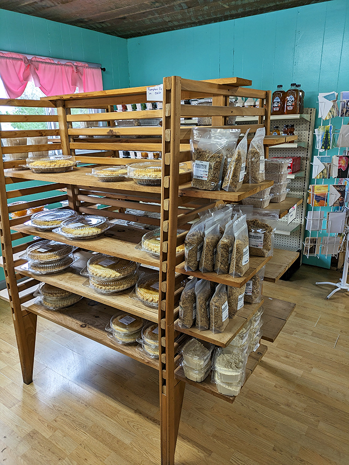 Pie displays that could make a grown person weep with joy – resistance is futile, embrace the crust.