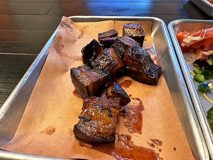 Pork belly cubes glistening with rendered fat and caramelized edges—proof that simplicity, done perfectly, is culinary genius.