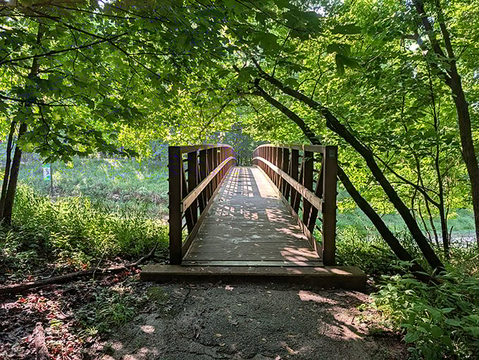 Powder Valley's wooden bridge invites you to cross over into a world where deadlines don't exist and birdsong replaces notification sounds.