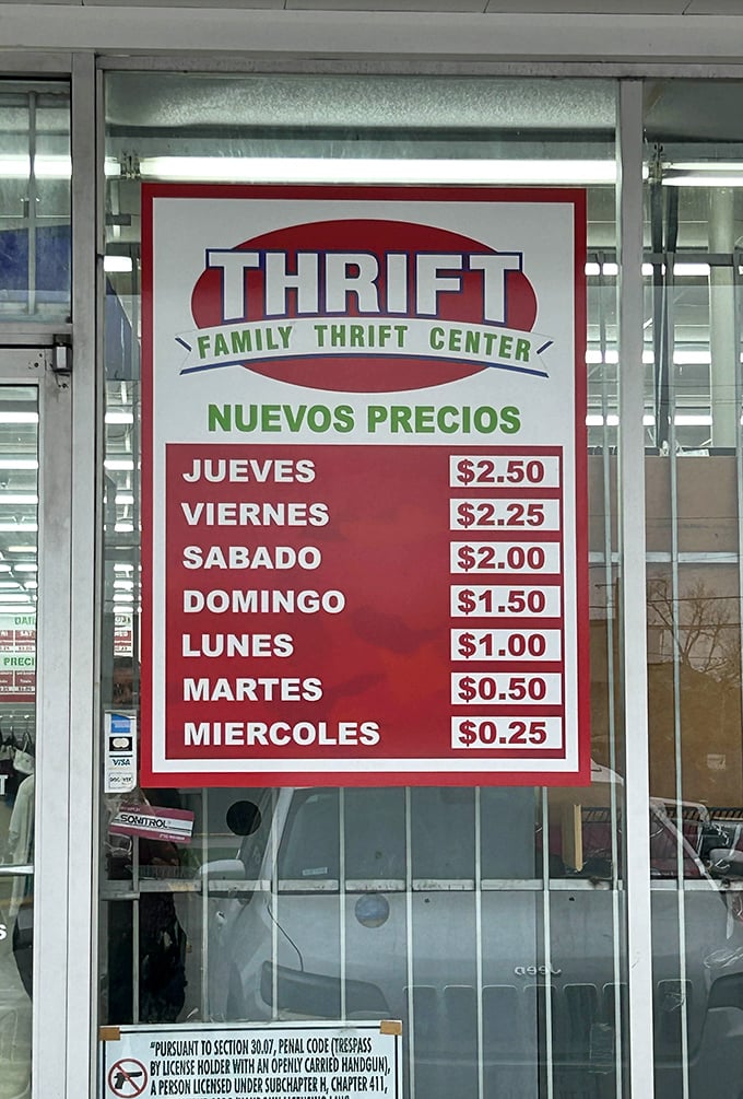 The countdown to rock-bottom prices, displayed in both English and Spanish. A mathematical formula for maximum savings.
