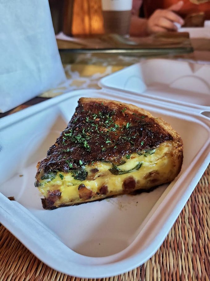 Quiche so golden and perfect, it belongs in a museum – but your stomach is a better destination.