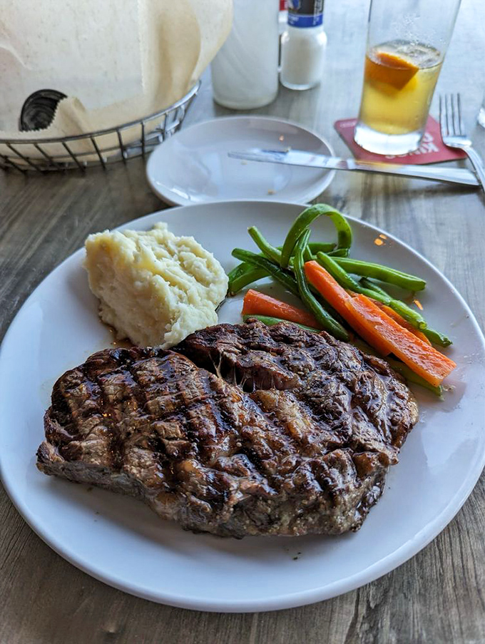 This steak didn't just meet expectations—it exceeded them, proving seafood restaurants can nail a ribeye when they put their minds to it.