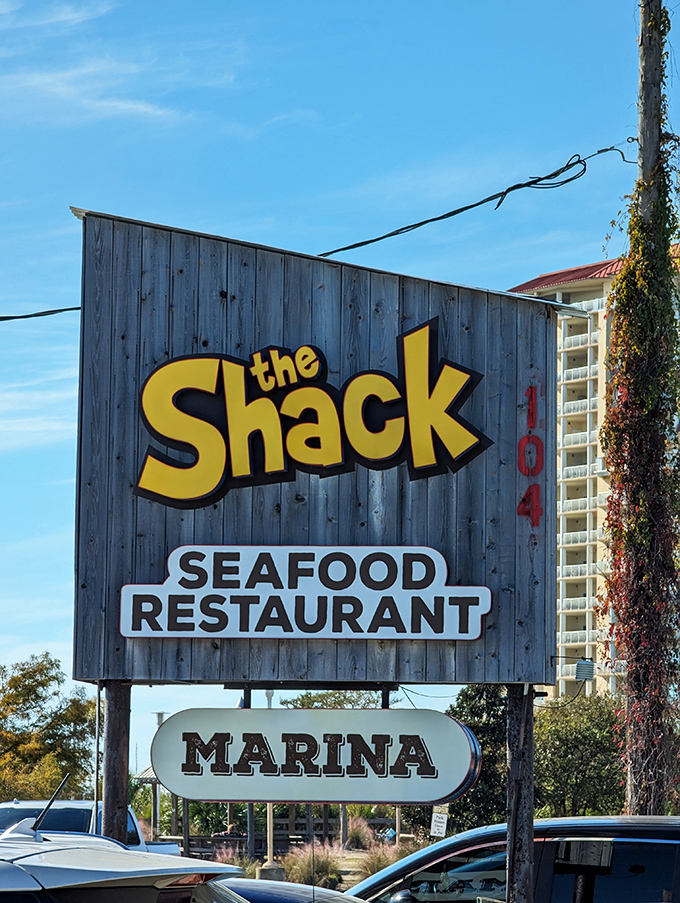 The sign doesn't lie—this truly is "The Shack." No pretentious names needed when your seafood speaks this eloquently.