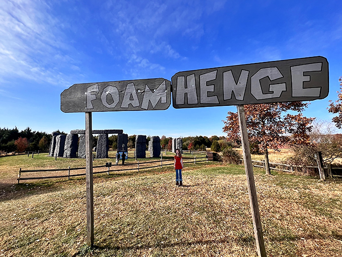 The entrance sign promises exactly what it delivers – a foamy good time with a side of prehistoric wonder.