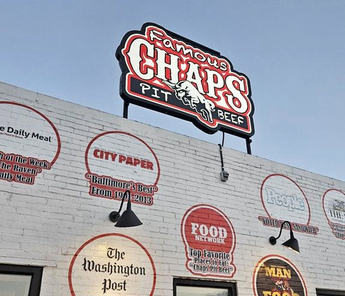 The sign proudly announces what awaits inside: meat magic that's earned praise from The Washington Post to Food Network.