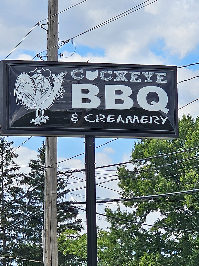 The roadside beacon that's guided hungry travelers for years. That rooster knows things about smoke and fire.