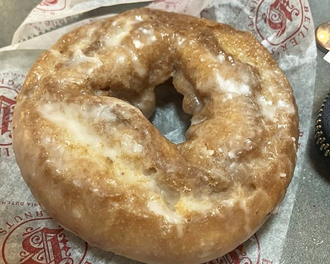 The humble sour cream donut – unassuming in appearance but extraordinary in texture. That perfect glaze crackle is music to a donut lover's ears.