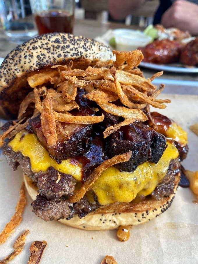 A burger that doesn't just satisfy hunger—it creates memories, with each layer building a flavor symphony that Mozart would envy.