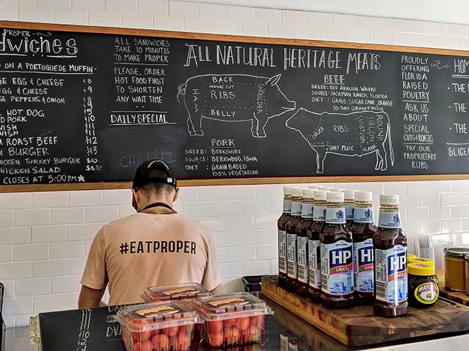 The #EATPROPER shirt says it all—these folks take meat seriously, turning everyday ingredients into extraordinary experiences one sausage at a time.