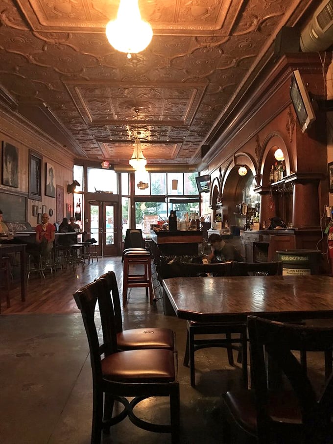 Afternoon light streams through historic windows. The tavern's timeless ambiance makes even a casual weekday lunch feel like a special occasion.