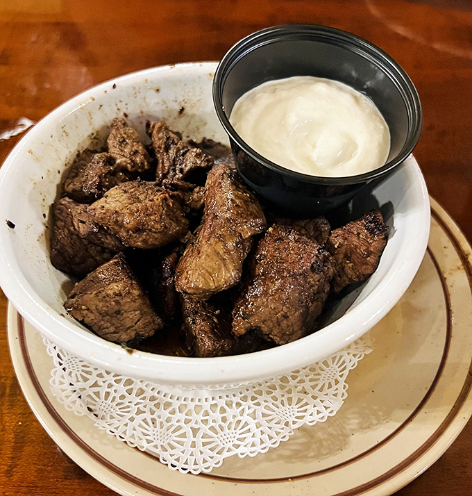 Steak tips with horseradish cream prove that sometimes the best bites come in smaller packages—tender, flavorful, and perfect for sharing (though you won't want to).