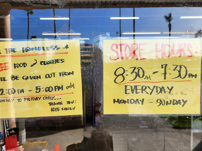 Store hours promise treasure hunting opportunities every single day, because bargains don't take vacations.