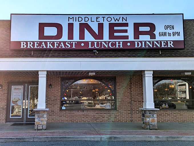Morning light hitting the Middletown Diner sign just right—nature's way of saying "You've made an excellent breakfast decision today."