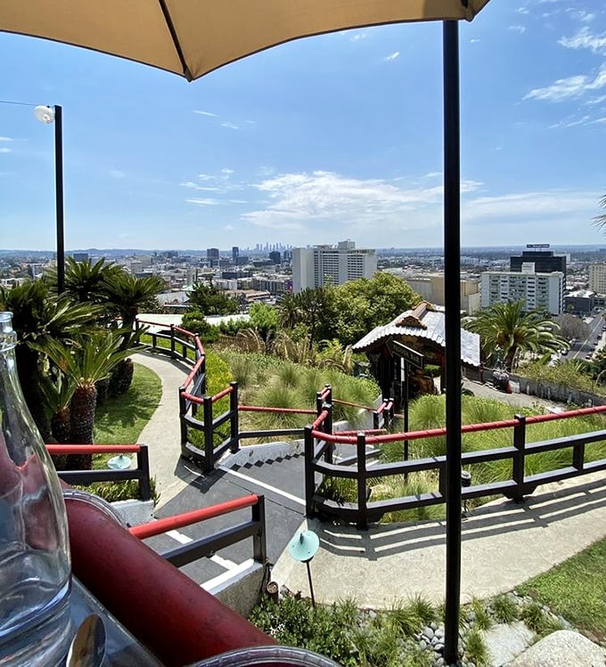 Los Angeles spreads out below like a vast urban playground, the perfect backdrop for contemplating your next breakfast adventure.
