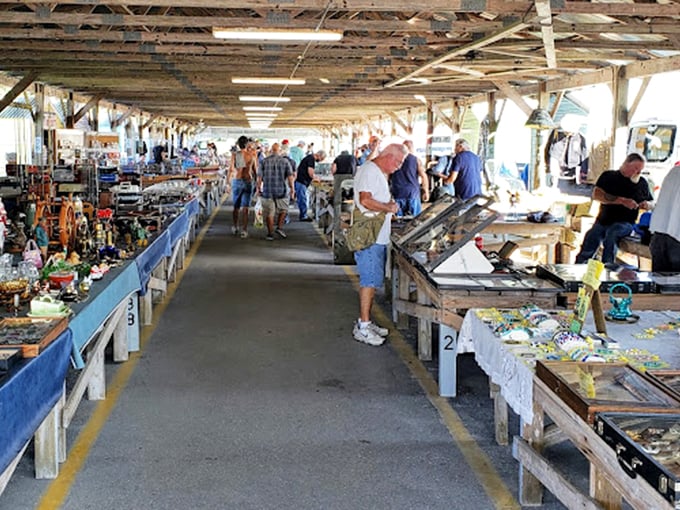 The market's wide aisles become social thoroughfares where strangers connect over shared interests and the universal thrill of the unexpected find.