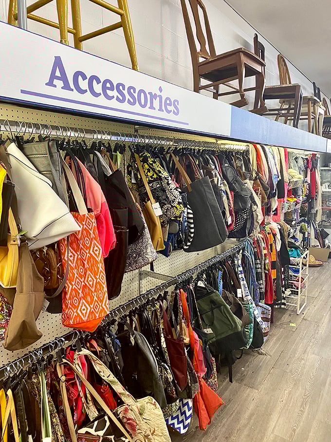 Handbag heaven! This accessories section proves that last season's designer inspirations can become this season's budget-friendly fashion statements.