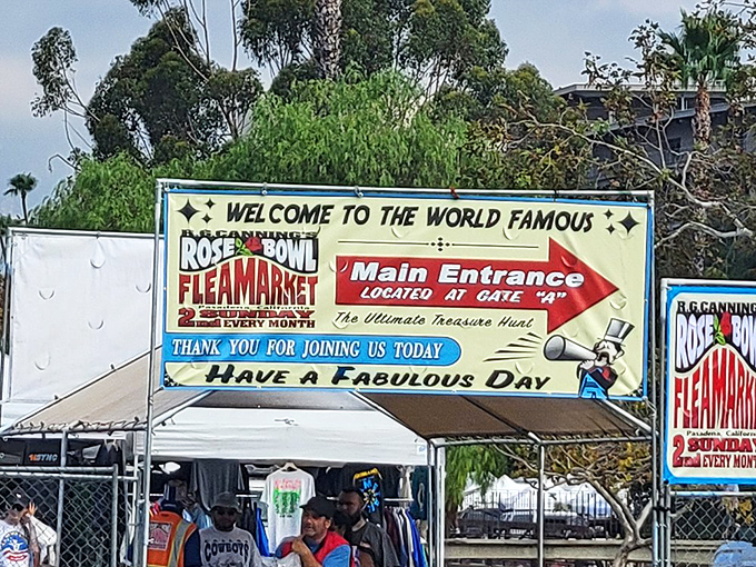 "Welcome to the World Famous Rose Bowl Flea Market"—the sign that promises your wallet will be lighter but your home infinitely more interesting by day's end.
