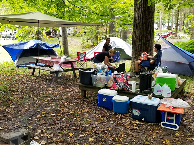 Camping near Woodward Cave means sleeping above a natural wonder – with s'mores and stories around the campfire as your evening entertainment.